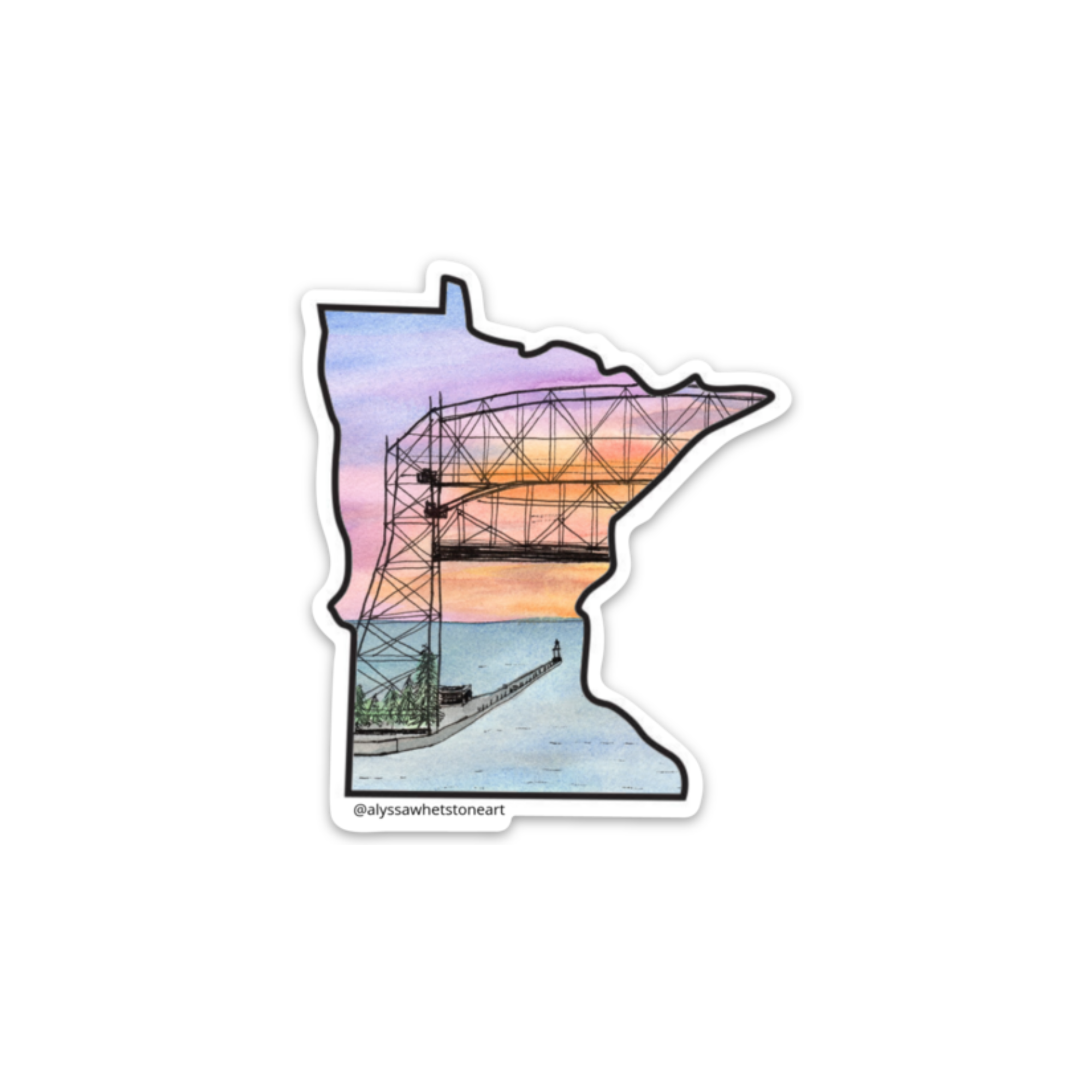 Duluth Lift Bridge Minneapolis - Minnesota Outline - Vinyl Decal Stick ...
