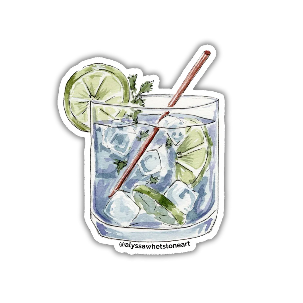 Gin and Tonic - Vinyl Decal Sticker – alyssawhetstoneart